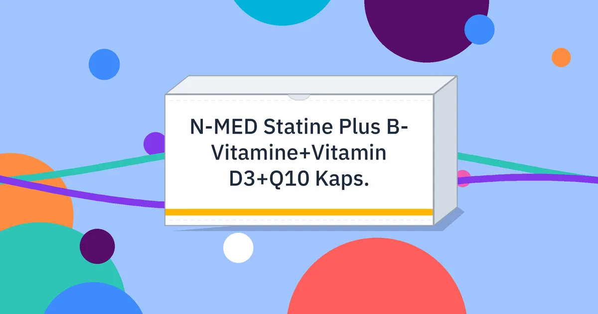 Symbolbild: Packung mit der Aufschrift N-MED Statine Plus B-Vitamine+Vitamin D3+Q10 Kaps. (PZN 20739842) – Verfügbarkeit und Bezug in Apotheken in Frankfurt am Main