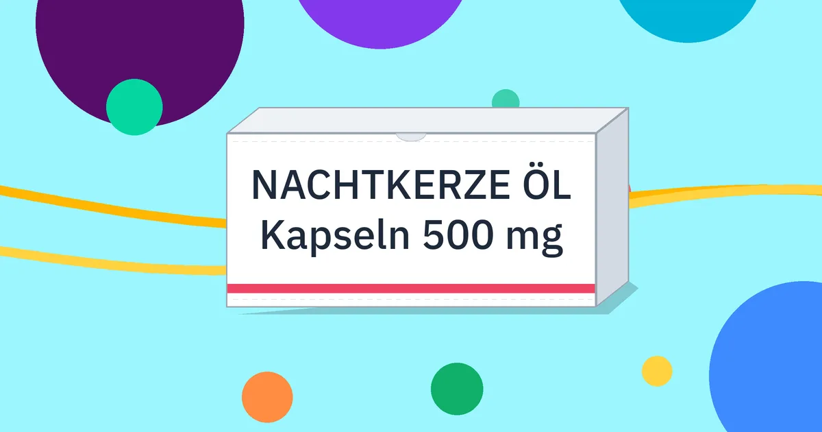 Symbolbild: Packung mit der Aufschrift NACHTKERZE ÖL Kapseln 500 mg (PZN 07463677) – Verfügbarkeit und Bezug in Apotheken in Frankfurt am Main