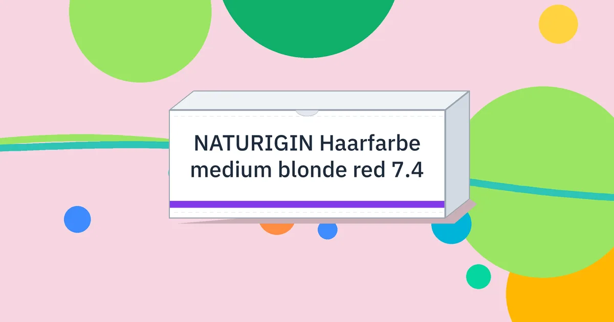 Symbolbild: Packung mit der Aufschrift NATURIGIN Haarfarbe medium blonde red 7.4 (PZN 18107980) – Verfügbarkeit und Bezug in Apotheken in Frankfurt am Main