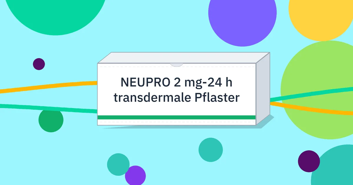 Symbolbild: Packung mit der Aufschrift NEUPRO 2 mg-24 h transdermale Pflaster (PZN 15292741) – Verfügbarkeit und Bezug in Apotheken in Frankfurt am Main