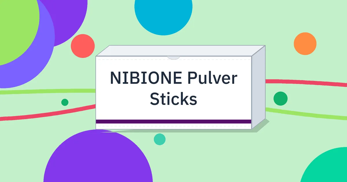 Symbolbild: Packung mit der Aufschrift NIBIONE Pulver Sticks (PZN 20693488) – Verfügbarkeit und Bezug in Apotheken in Frankfurt am Main