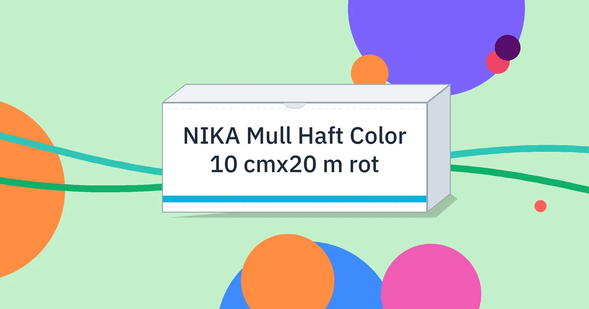 Symbolbild: Packung mit der Aufschrift NIKA Mull Haft Color 10 cmx20 m rot (PZN 10320438) – Verfügbarkeit und Bezug in Apotheken in Frankfurt am Main