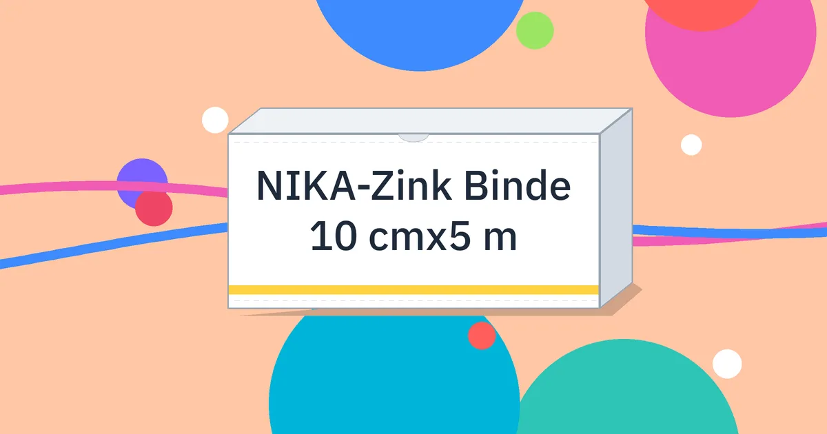 Symbolbild: Packung mit der Aufschrift NIKA-Zink Binde 10 cmx5 m (PZN 02465861) – Verfügbarkeit und Bezug in Apotheken in Frankfurt am Main