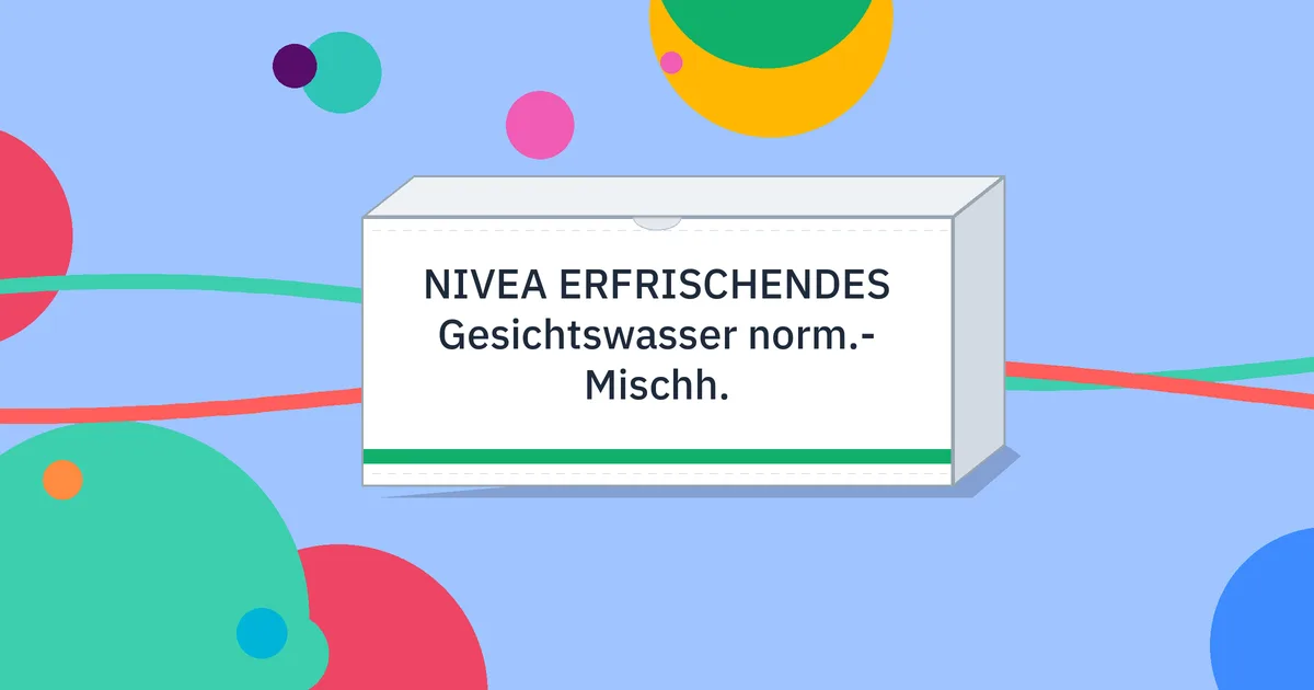 Symbolbild: Packung mit der Aufschrift NIVEA ERFRISCHENDES Gesichtswasser norm.-Mischh. (PZN 17624549) – Verfügbarkeit und Bezug in Apotheken in Frankfurt am Main