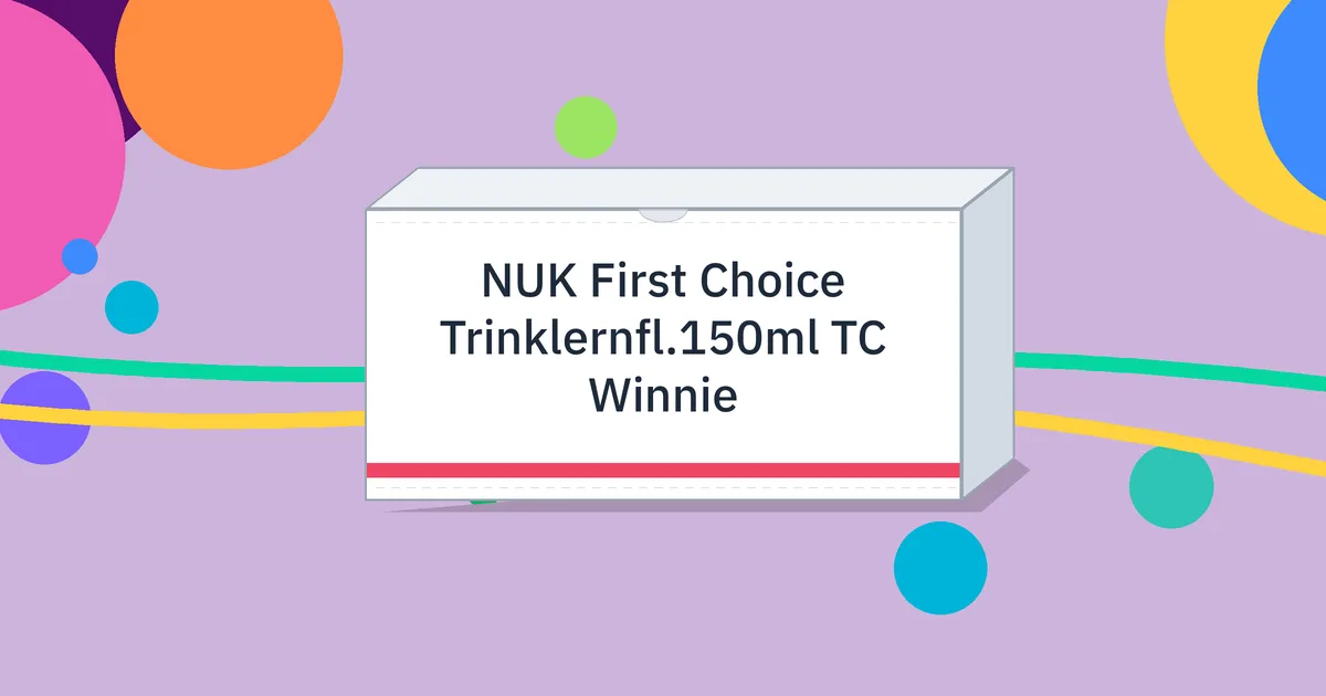 Symbolbild: Packung mit der Aufschrift NUK First Choice Trinklernfl.150ml TC Winnie (PZN 16793511) – Verfügbarkeit und Bezug in Apotheken in Frankfurt am Main