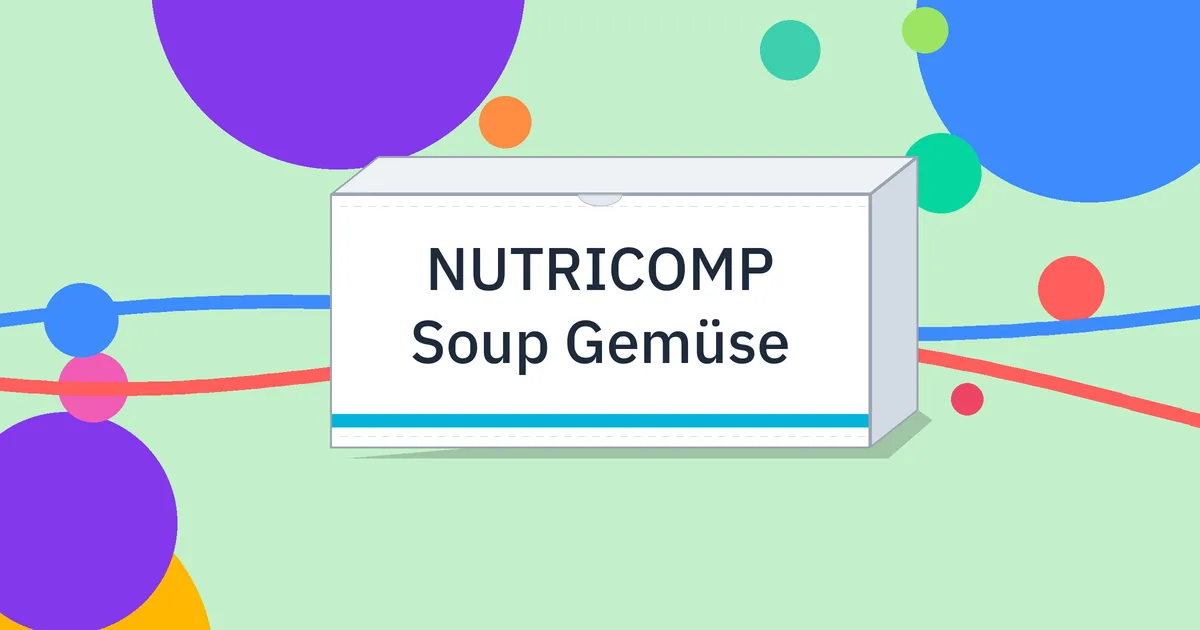 Symbolbild: Packung mit der Aufschrift NUTRICOMP Soup Gemüse (PZN 11847596) – Verfügbarkeit und Bezug in Apotheken in Frankfurt am Main