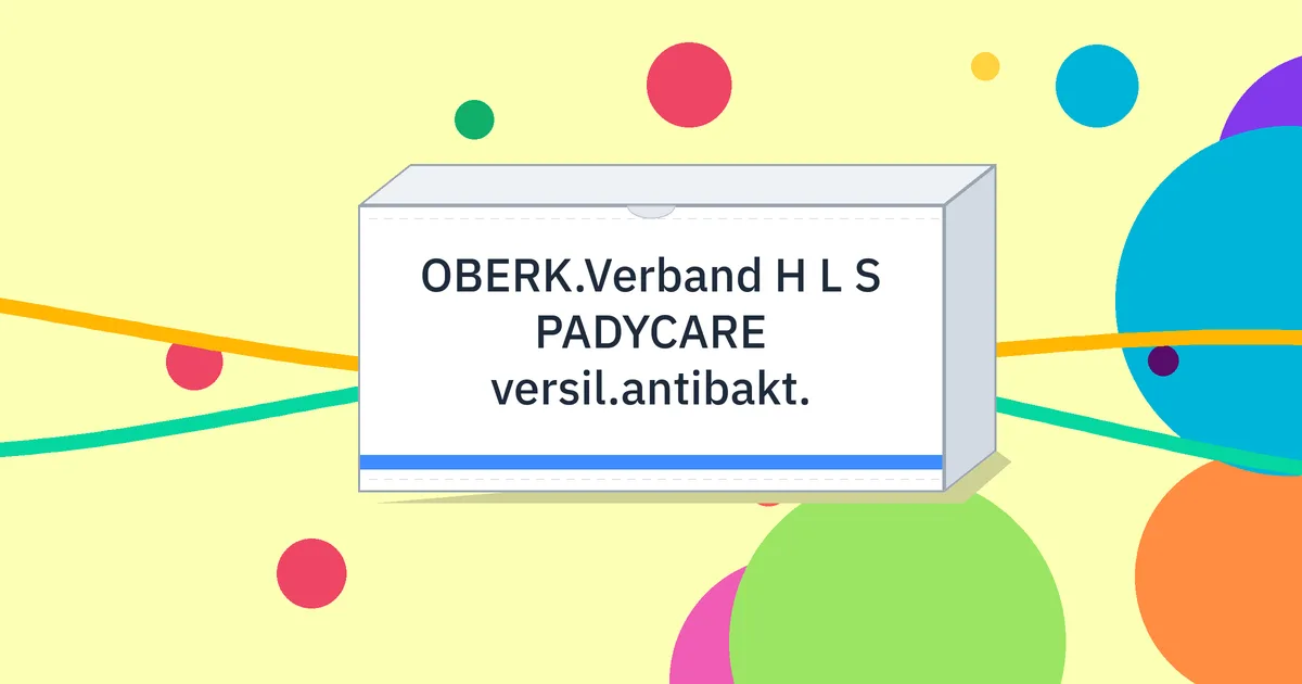 Symbolbild: Packung mit der Aufschrift OBERK.Verband H L S PADYCARE versil.antibakt. (PZN 10939209) – Verfügbarkeit und Bezug in Apotheken in Frankfurt am Main