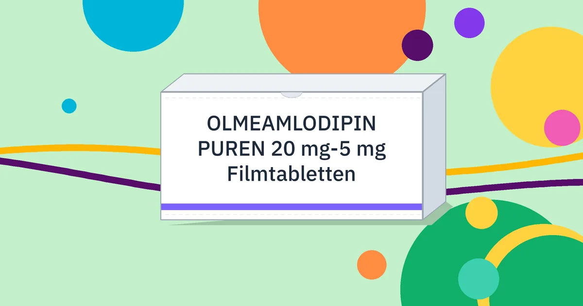 Symbolbild: Packung mit der Aufschrift OLMEAMLODIPIN PUREN 20 mg-5 mg Filmtabletten (PZN 18457160) – Verfügbarkeit und Bezug in Apotheken in Frankfurt am Main