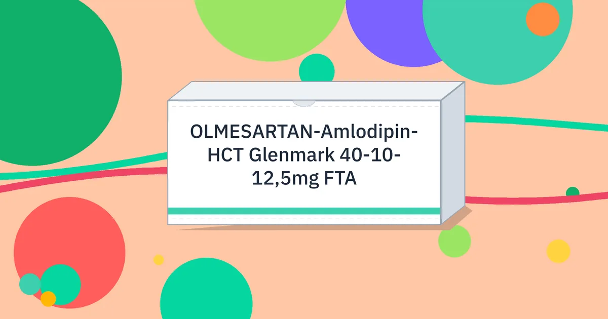 Symbolbild: Packung mit der Aufschrift OLMESARTAN-Amlodipin-HCT Glenmark 40-10-12,5mg FTA (PZN 17205806) – Verfügbarkeit und Bezug in Apotheken in Frankfurt am Main