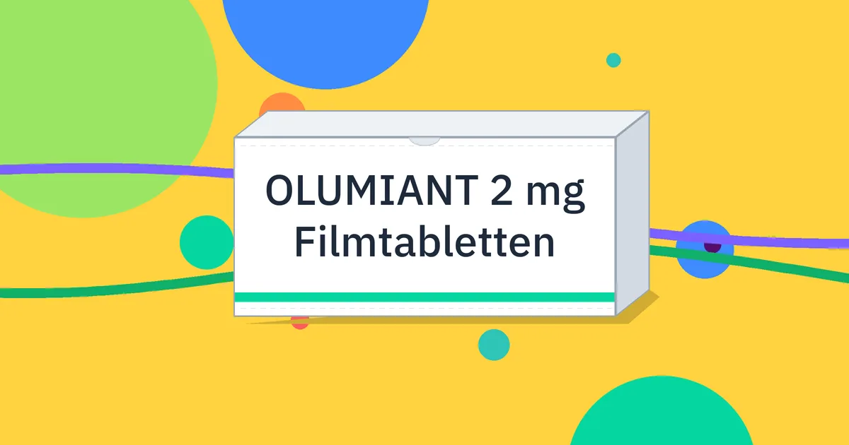 Symbolbild: Packung mit der Aufschrift OLUMIANT 2 mg Filmtabletten (PZN 14033894) – Verfügbarkeit und Bezug in Apotheken in Frankfurt am Main
