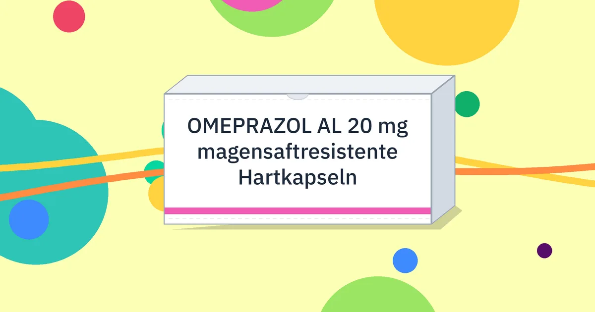 Symbolbild: Packung mit der Aufschrift OMEPRAZOL AL 20 mg magensaftresistente Hartkapseln (PZN 12644642) – Verfügbarkeit und Bezug in Apotheken in Frankfurt am Main