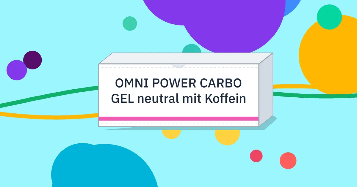 Symbolbild: Packung mit der Aufschrift OMNI POWER CARBO GEL neutral mit Koffein (PZN 19166341) – Verfügbarkeit und Bezug in Apotheken in Frankfurt am Main