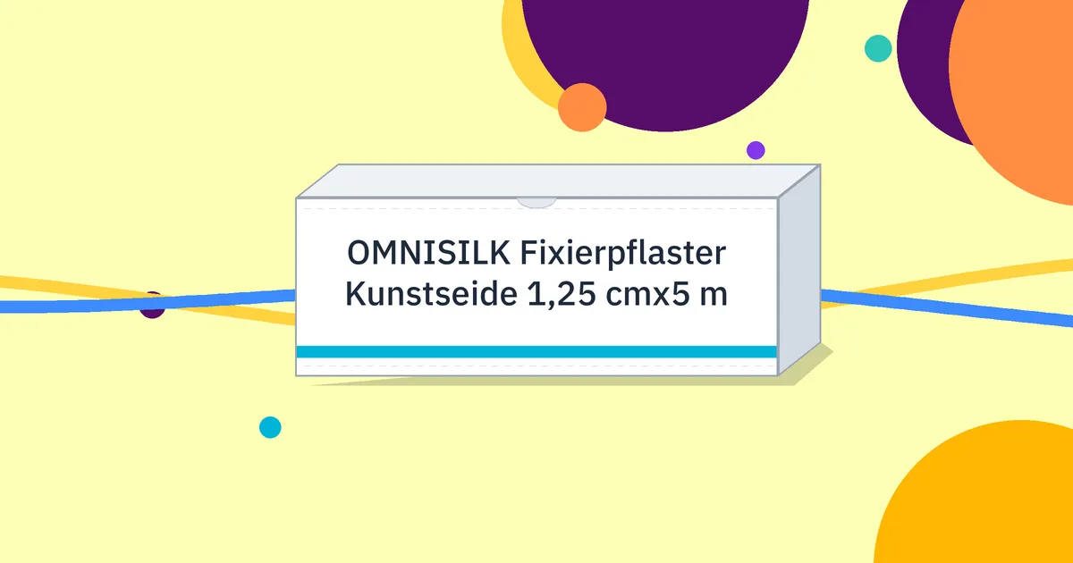 Symbolbild: Packung mit der Aufschrift OMNISILK Fixierpflaster Kunstseide 1,25 cmx5 m (PZN 11163538) – Verfügbarkeit und Bezug in Apotheken in Frankfurt am Main