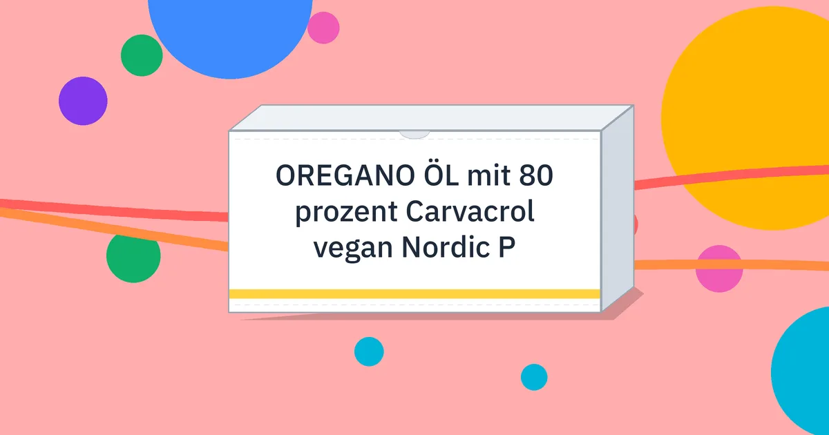 Symbolbild: Packung mit der Aufschrift OREGANO ÖL mit 80 prozent Carvacrol vegan Nordic P (PZN 20095126) – Verfügbarkeit und Bezug in Apotheken in Frankfurt am Main