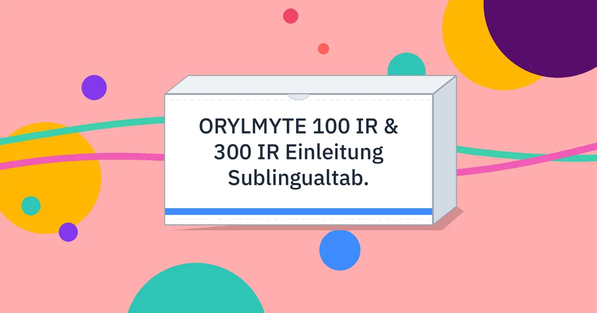 Symbolbild: Packung mit der Aufschrift ORYLMYTE 100 IR & 300 IR Einleitung Sublingualtab. (PZN 17421131) – Verfügbarkeit und Bezug in Apotheken in Frankfurt am Main