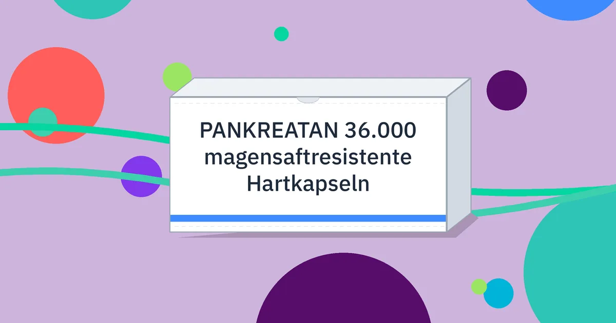 Symbolbild: Packung mit der Aufschrift PANKREATAN 36.000 magensaftresistente Hartkapseln (PZN 07322132) – Verfügbarkeit und Bezug in Apotheken in Frankfurt am Main