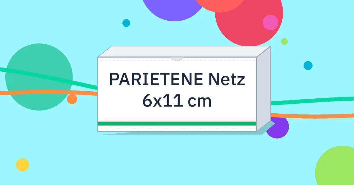 Symbolbild: Packung mit der Aufschrift PARIETENE Netz 6x11 cm (PZN 00194895) – Verfügbarkeit und Bezug in Apotheken in Frankfurt am Main