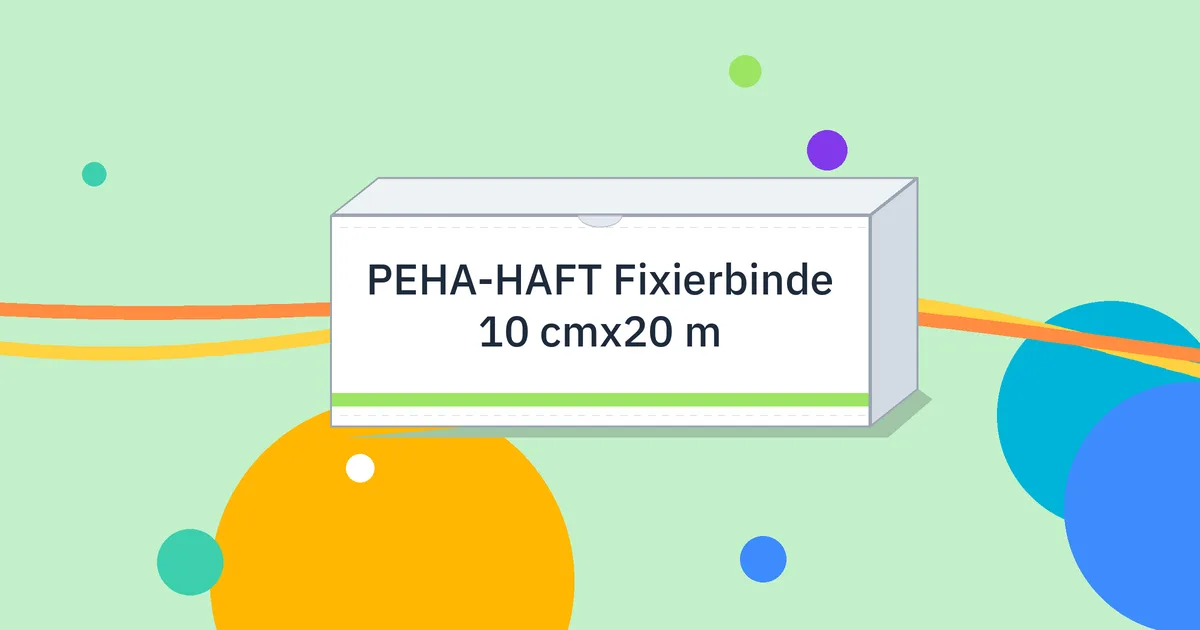 Symbolbild: Packung mit der Aufschrift PEHA-HAFT Fixierbinde 10 cmx20 m (PZN 20597081) – Verfügbarkeit und Bezug in Apotheken in Frankfurt am Main