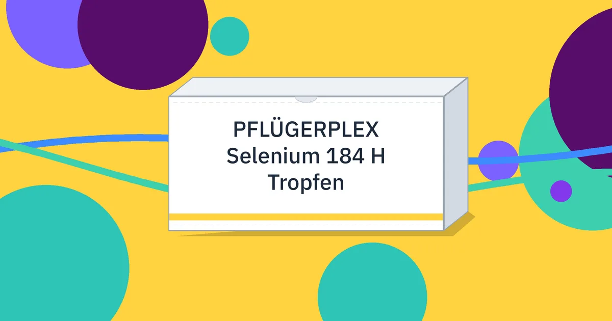 Symbolbild: Packung mit der Aufschrift PFLÜGERPLEX Selenium 184 H Tropfen (PZN 04790683) – Verfügbarkeit und Bezug in Apotheken in Frankfurt am Main