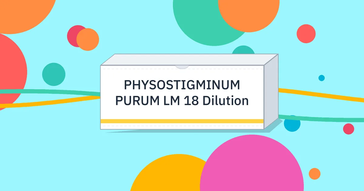 Symbolbild: Packung mit der Aufschrift PHYSOSTIGMINUM PURUM LM 18 Dilution (PZN 13035879) – Verfügbarkeit und Bezug in Apotheken in Frankfurt am Main