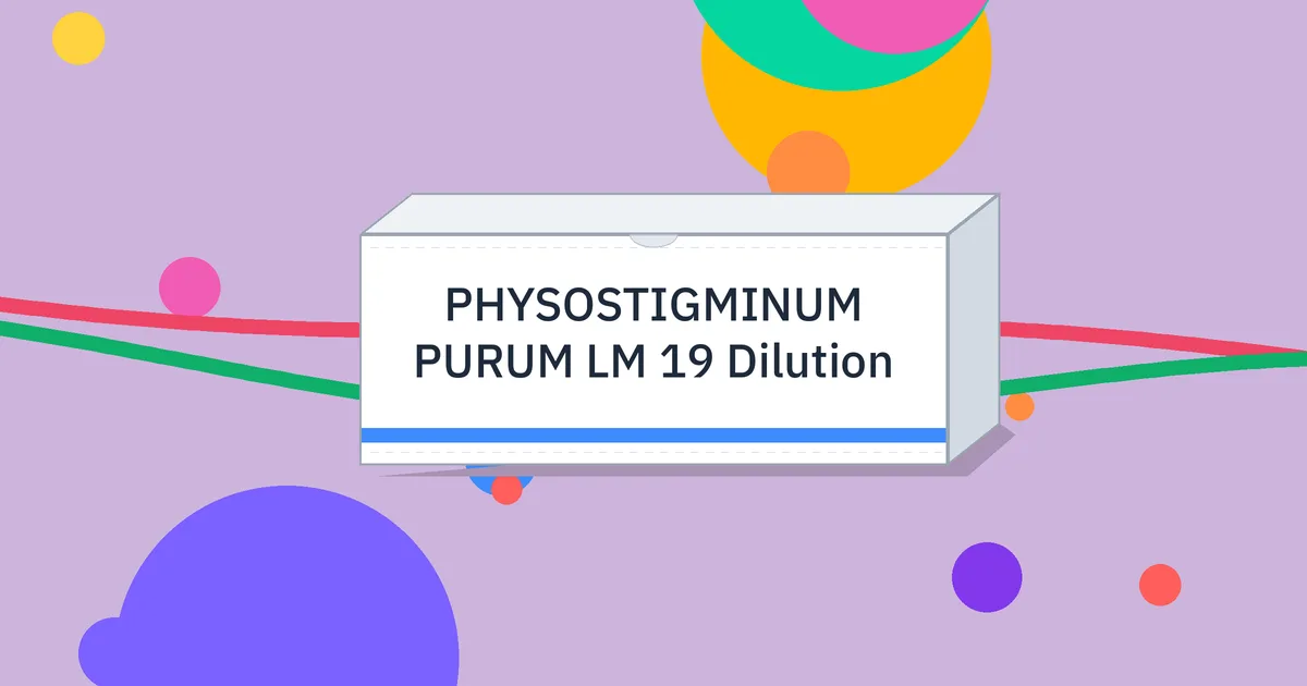 Symbolbild: Packung mit der Aufschrift PHYSOSTIGMINUM PURUM LM 19 Dilution (PZN 13035885) – Verfügbarkeit und Bezug in Apotheken in Frankfurt am Main