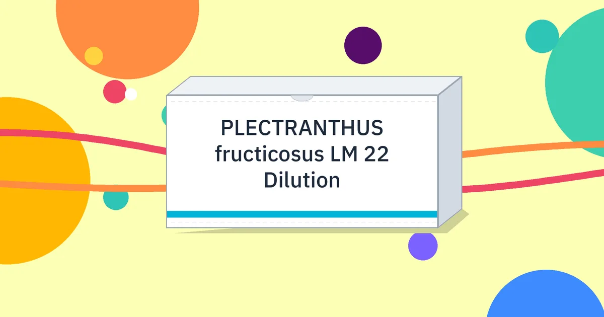 Symbolbild: Packung mit der Aufschrift PLECTRANTHUS fructicosus LM 22 Dilution (PZN 13648636) – Verfügbarkeit und Bezug in Apotheken in Frankfurt am Main