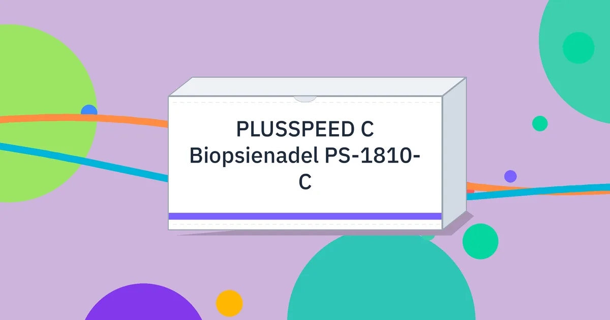 Symbolbild: Packung mit der Aufschrift PLUSSPEED C Biopsienadel PS-1810-C (PZN 15632786) – Verfügbarkeit und Bezug in Apotheken in Frankfurt am Main
