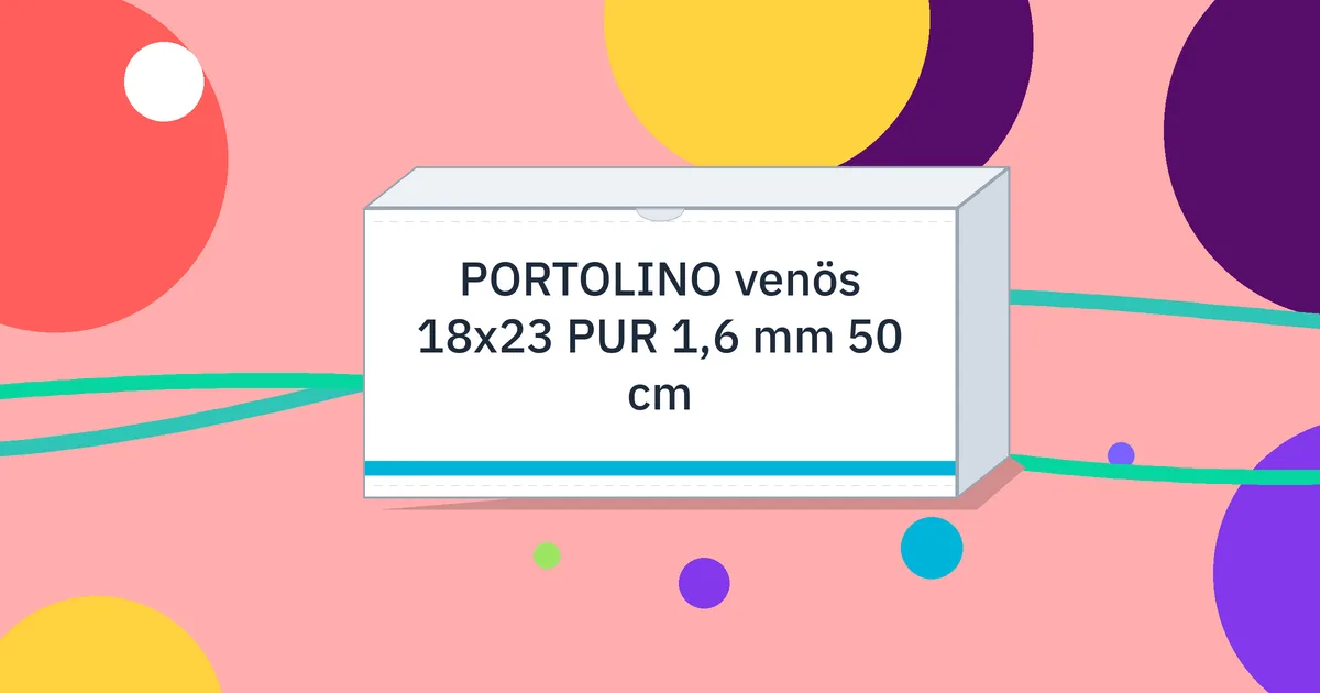 Symbolbild: Packung mit der Aufschrift PORTOLINO venös 18x23 PUR 1,6 mm 50 cm (PZN 03402302) – Verfügbarkeit und Bezug in Apotheken in Frankfurt am Main