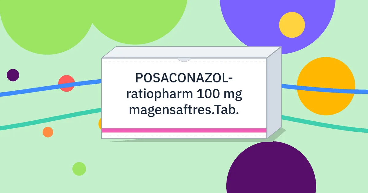 Symbolbild: Packung mit der Aufschrift POSACONAZOL-ratiopharm 100 mg magensaftres.Tab. (PZN 18794615) – Verfügbarkeit und Bezug in Apotheken in Frankfurt am Main