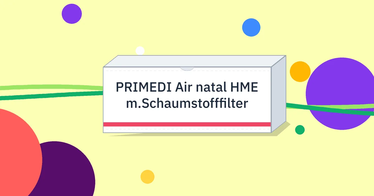 Symbolbild: Packung mit der Aufschrift PRIMEDI Air natal HME m.Schaumstofffilter (PZN 10780536) – Verfügbarkeit und Bezug in Apotheken in Frankfurt am Main