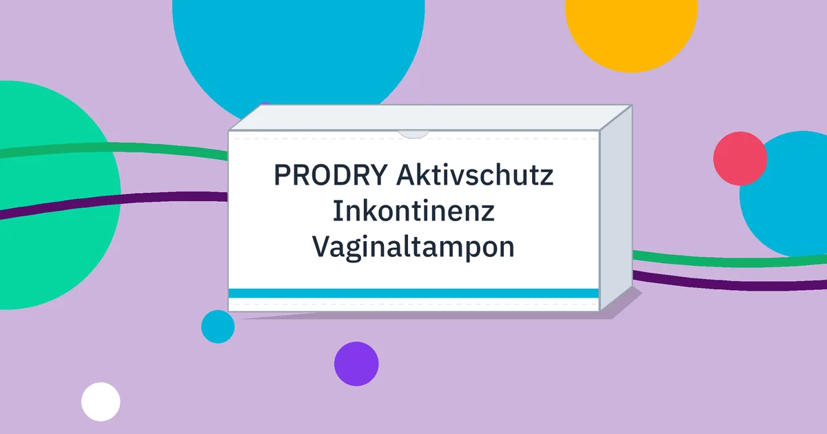 Symbolbild: Packung mit der Aufschrift PRODRY Aktivschutz Inkontinenz Vaginaltampon (PZN 07620651) – Verfügbarkeit und Bezug in Apotheken in Frankfurt am Main
