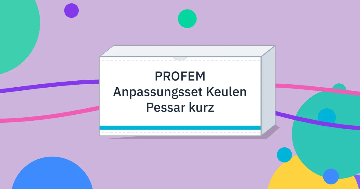 Symbolbild: Packung mit der Aufschrift PROFEM Anpassungsset Keulen Pessar kurz (PZN 18851589) – Verfügbarkeit und Bezug in Apotheken in Frankfurt am Main
