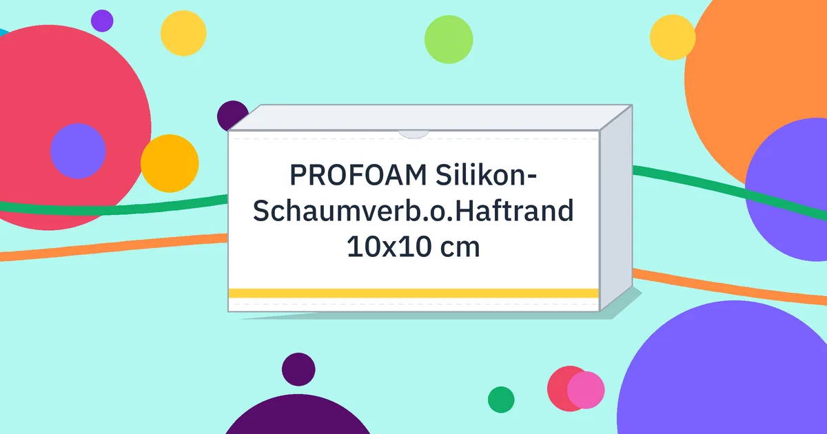 Symbolbild: Packung mit der Aufschrift PROFOAM Silikon-Schaumverb.o.Haftrand 10x10 cm (PZN 19697021) – Verfügbarkeit und Bezug in Apotheken in Frankfurt am Main