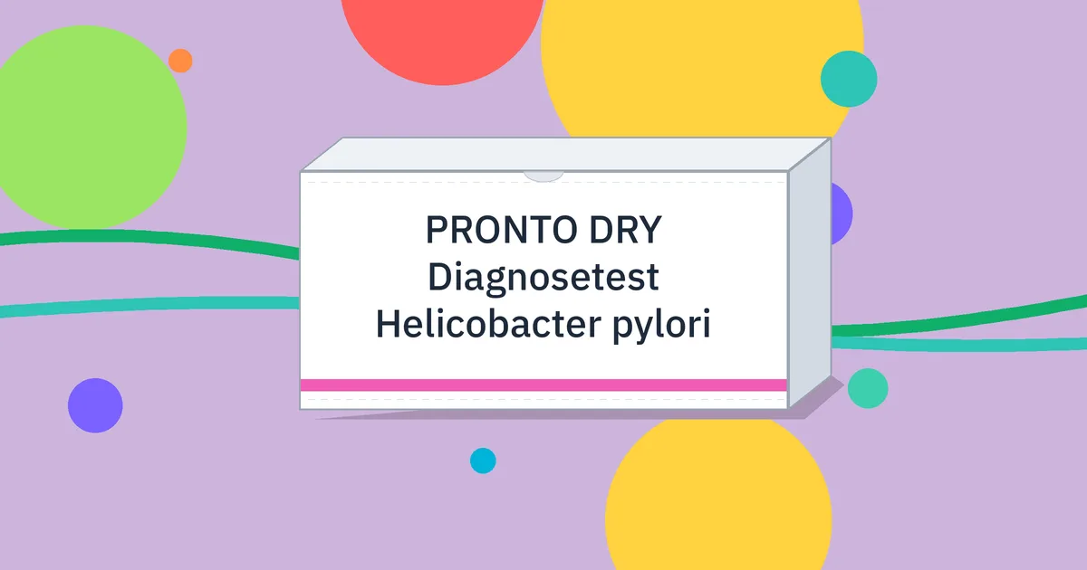 Symbolbild: Packung mit der Aufschrift PRONTO DRY Diagnosetest Helicobacter pylori (PZN 07746091) – Verfügbarkeit und Bezug in Apotheken in Frankfurt am Main