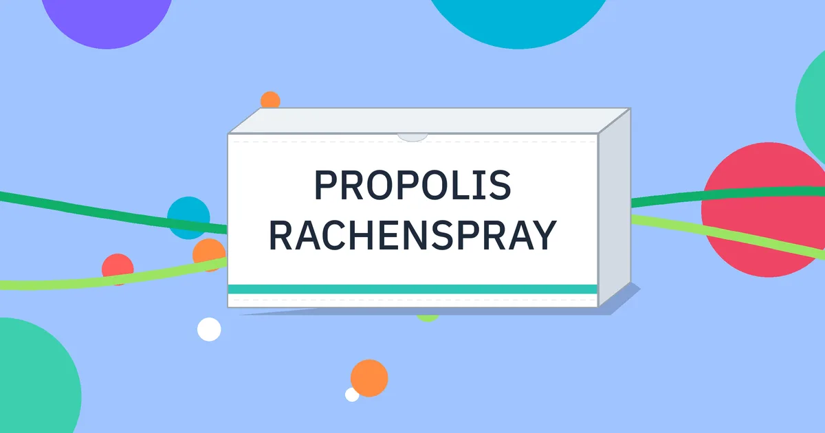 Symbolbild: Packung mit der Aufschrift PROPOLIS RACHENSPRAY (PZN 12489006) – Verfügbarkeit und Bezug in Apotheken in Frankfurt am Main