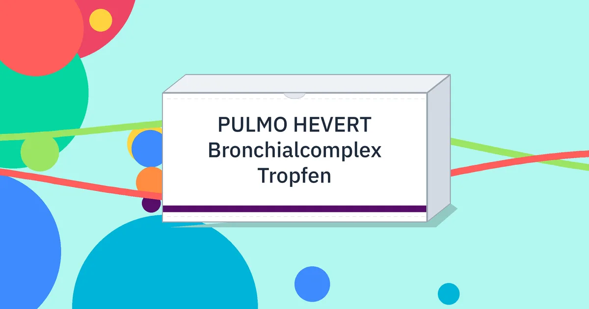 Symbolbild: Packung mit der Aufschrift PULMO HEVERT Bronchialcomplex Tropfen (PZN 00353448) – Verfügbarkeit und Bezug in Apotheken in Frankfurt am Main
