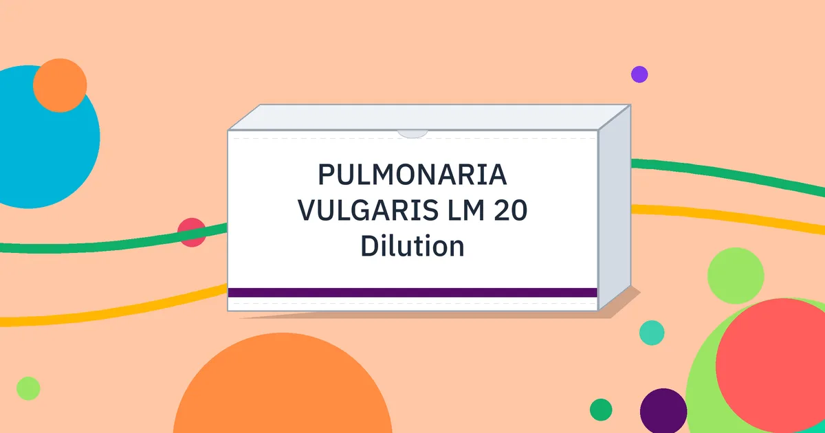 Symbolbild: Packung mit der Aufschrift PULMONARIA VULGARIS LM 20 Dilution (PZN 13670943) – Verfügbarkeit und Bezug in Apotheken in Frankfurt am Main
