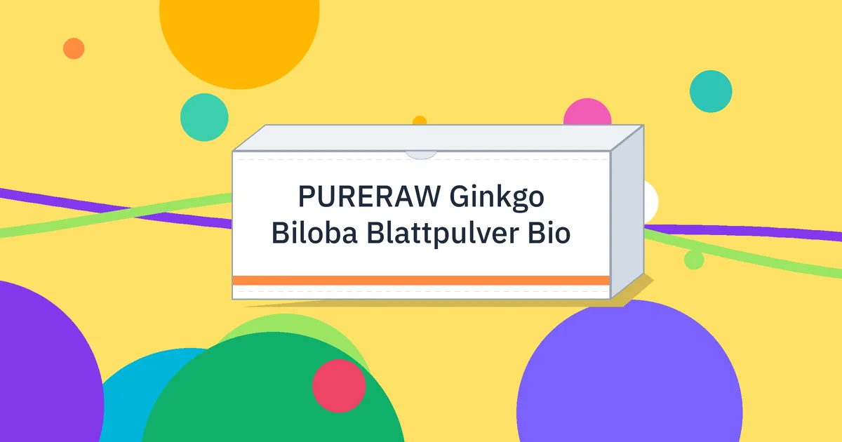 Symbolbild: Packung mit der Aufschrift PURERAW Ginkgo Biloba Blattpulver Bio (PZN 17828766) – Verfügbarkeit und Bezug in Apotheken in Frankfurt am Main