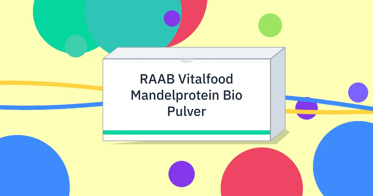 Symbolbild: Packung mit der Aufschrift RAAB Vitalfood Mandelprotein Bio Pulver (PZN 19304702) – Verfügbarkeit und Bezug in Apotheken in Frankfurt am Main