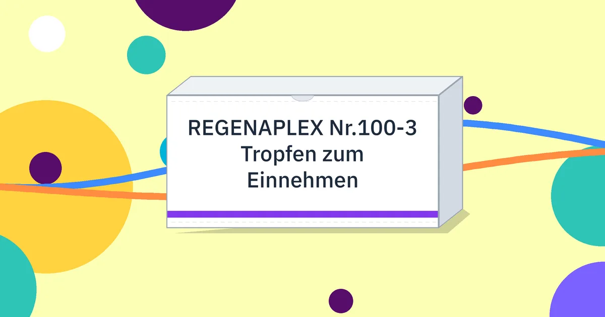 Symbolbild: Packung mit der Aufschrift REGENAPLEX Nr.100-3 Tropfen zum Einnehmen (PZN 02643593) – Verfügbarkeit und Bezug in Apotheken in Frankfurt am Main