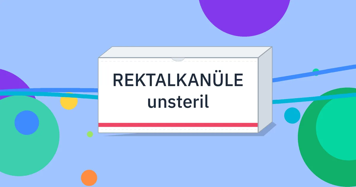 Symbolbild: Packung mit der Aufschrift REKTALKANÜLE unsteril (PZN 19128228) – Verfügbarkeit und Bezug in Apotheken in Frankfurt am Main
