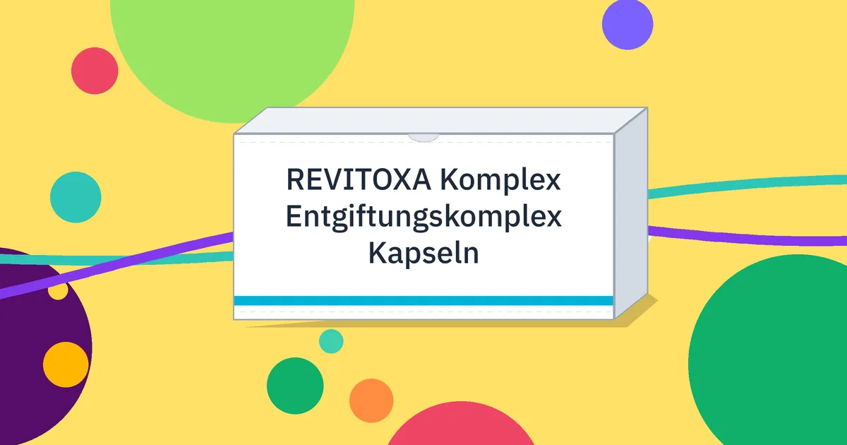 Symbolbild: Packung mit der Aufschrift REVITOXA Komplex Entgiftungskomplex Kapseln (PZN 19211099) – Verfügbarkeit und Bezug in Apotheken in Frankfurt am Main