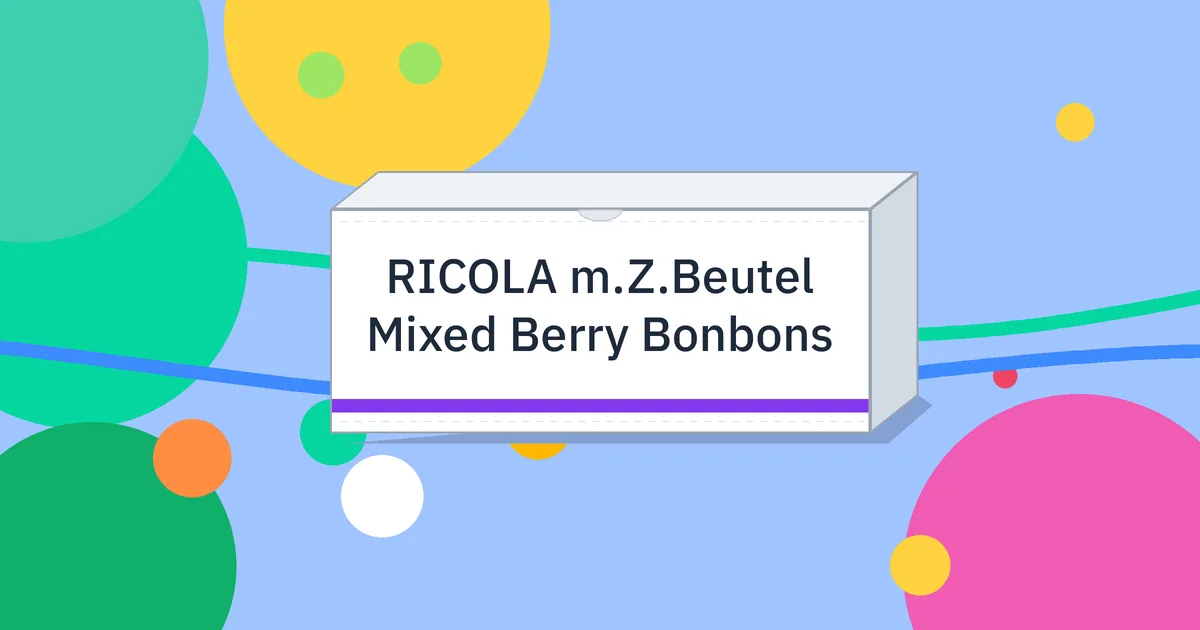Symbolbild: Packung mit der Aufschrift RICOLA m.Z.Beutel Mixed Berry Bonbons (PZN 07779972) – Verfügbarkeit und Bezug in Apotheken in Frankfurt am Main