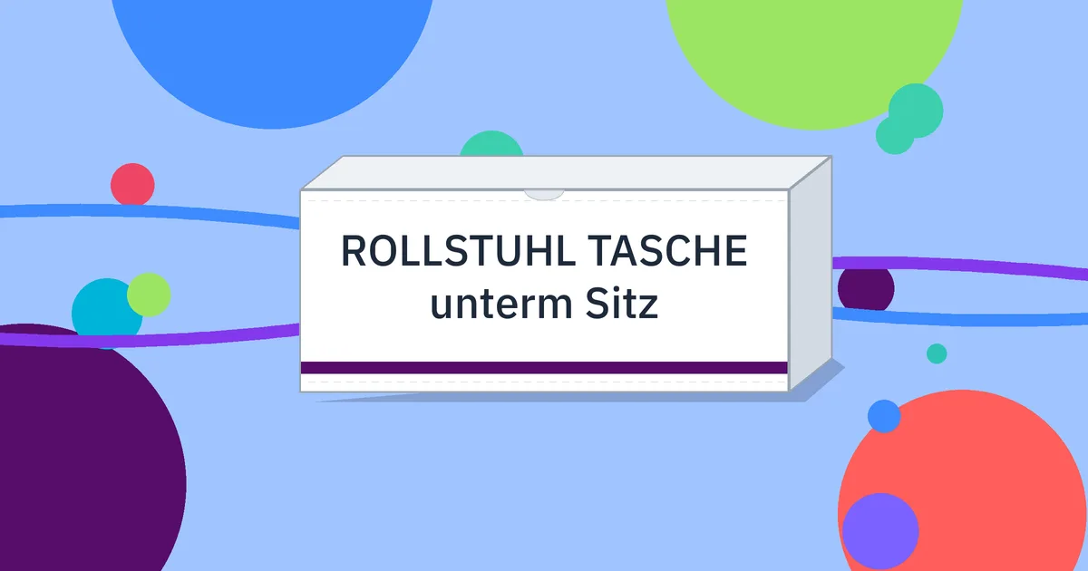 Symbolbild: Packung mit der Aufschrift ROLLSTUHL TASCHE unterm Sitz (PZN 01526135) – Verfügbarkeit und Bezug in Apotheken in Frankfurt am Main