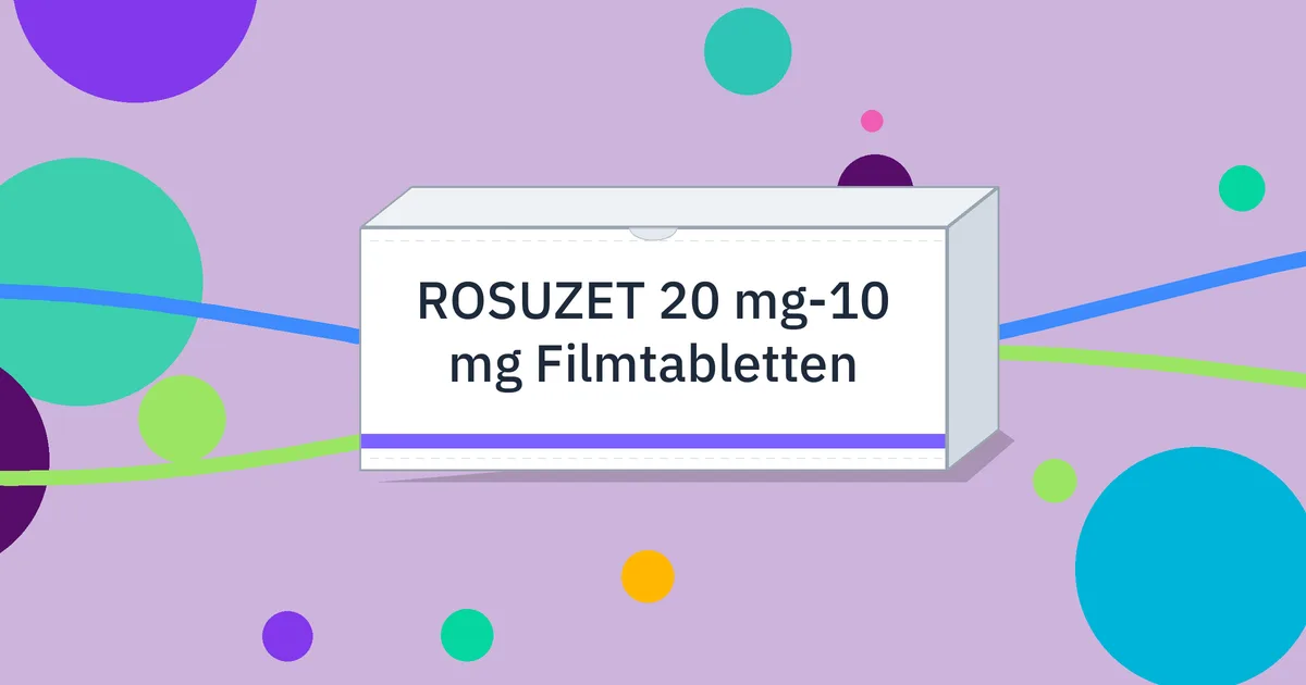 Symbolbild: Packung mit der Aufschrift ROSUZET 20 mg-10 mg Filmtabletten (PZN 14403718) – Verfügbarkeit und Bezug in Apotheken in Frankfurt am Main