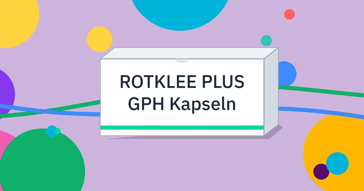 Symbolbild: Packung mit der Aufschrift ROTKLEE PLUS GPH Kapseln (PZN 12340669) – Verfügbarkeit und Bezug in Apotheken in Frankfurt am Main