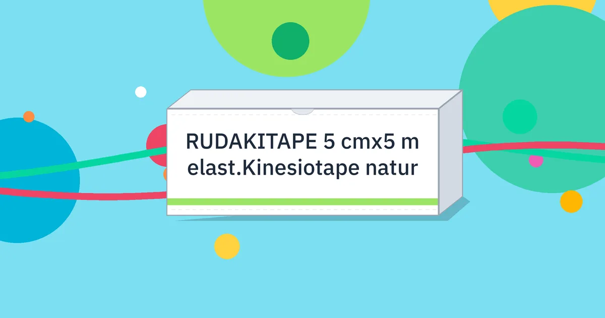 Symbolbild: Packung mit der Aufschrift RUDAKITAPE 5 cmx5 m elast.Kinesiotape natur (PZN 17985112) – Verfügbarkeit und Bezug in Apotheken in Frankfurt am Main