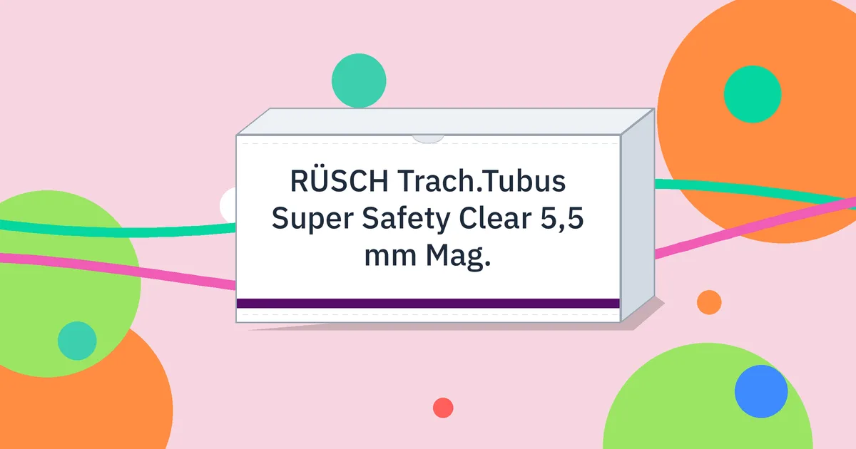 Symbolbild: Packung mit der Aufschrift RÜSCH Trach.Tubus Super Safety Clear 5,5 mm Mag. (PZN 04248292) – Verfügbarkeit und Bezug in Apotheken in Frankfurt am Main