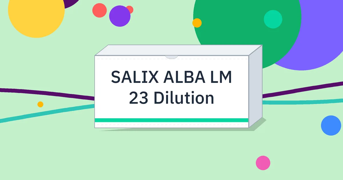 Symbolbild: Packung mit der Aufschrift SALIX ALBA LM 23 Dilution (PZN 13177763) – Verfügbarkeit und Bezug in Apotheken in Frankfurt am Main