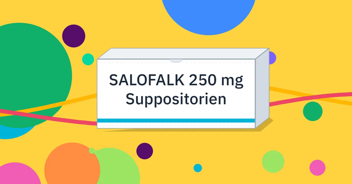 Symbolbild: Packung mit der Aufschrift SALOFALK 250 mg Suppositorien (PZN 03407156) – Verfügbarkeit und Bezug in Apotheken in Frankfurt am Main